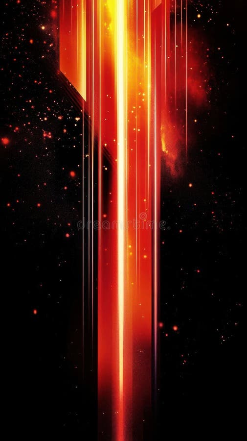 A Vibrant, Fiery Graphic Design Featuring a Vertical Flame-like Element ...