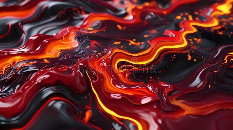 Vibrant Fiery Liquid Lava Patterns Stock Illustration - Illustration of ...