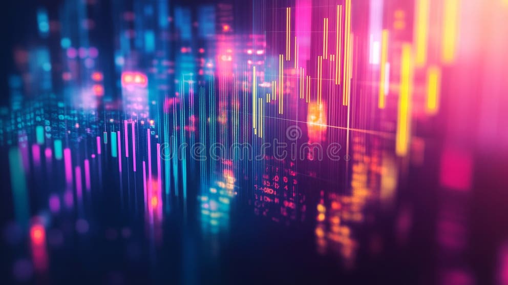 Vibrant Financial Chart Background, Stock Market Data Visualization ...