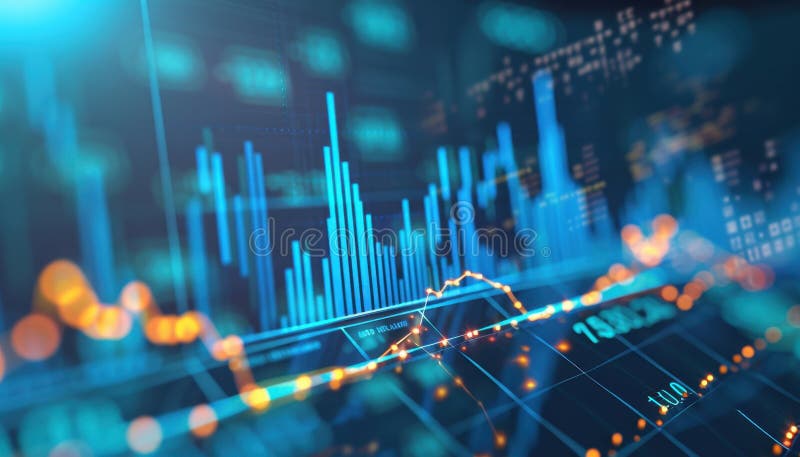 Financial Chart Showing Growth Data Visualization Digital Business ...