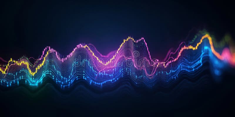 Vibrant Financial Data Visualization Line Graph with Peaks and Valleys ...
