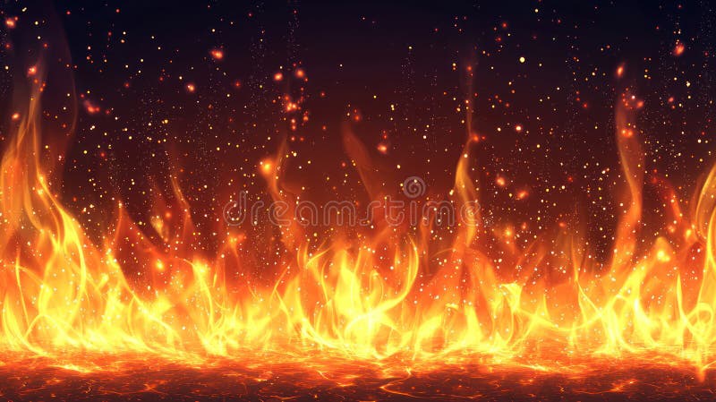 Vibrant Fire Backdrop with Glowing Orange Flames and Sparkling Embers ...