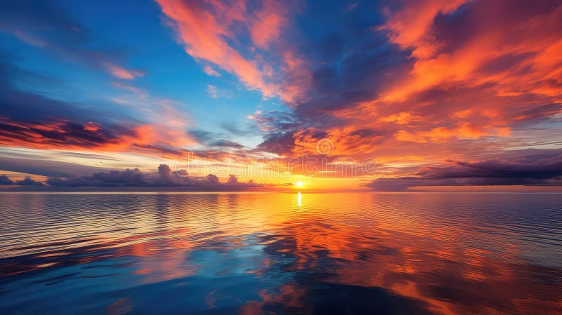 Vibrant fire clouds stock illustration. Illustration of serene - 388940805