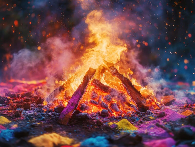 Vibrant Fire Display stock photo. Image of display, generated - 358993466