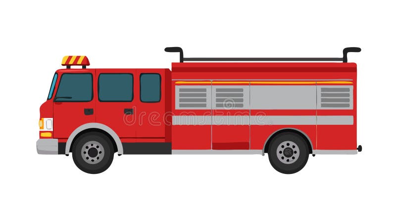 Fire Engine Icon Vector Illustration for Emergency Services, Vector ...
