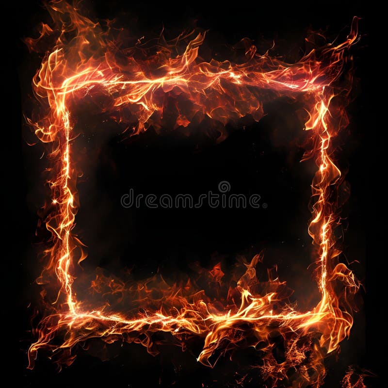 Vibrant Fire Flames Against a Black Background – Dynamic Blaze Visuals ...