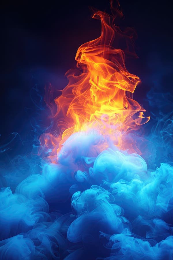 Vibrant Fire and Smoke Blending in Dynamic Display of Color and ...