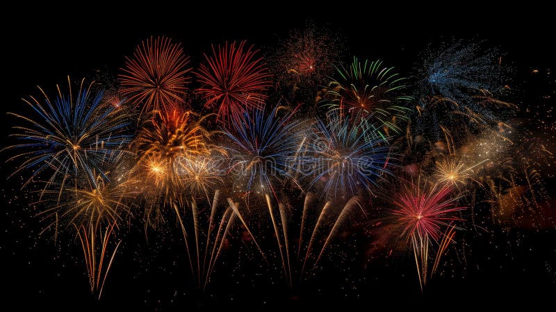 The Vibrant Fireworks Display.AI Generated Image Stock Photo - Image of ...