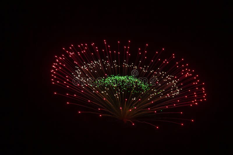 Vibrant Fireworks Display on Dark Night Sky Stock Photo - Image of ...