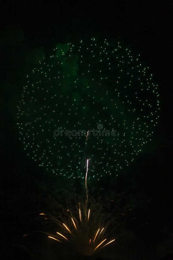 Vibrant Fireworks Display on Dark Night Sky Stock Image - Image of ...
