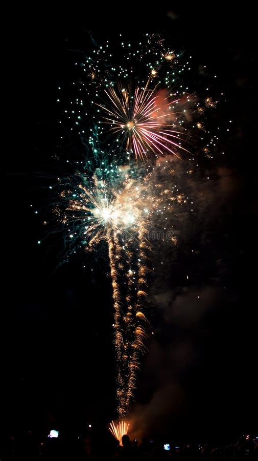 Vibrant Fireworks Display Lighting Up the Night Sky in Colorful ...
