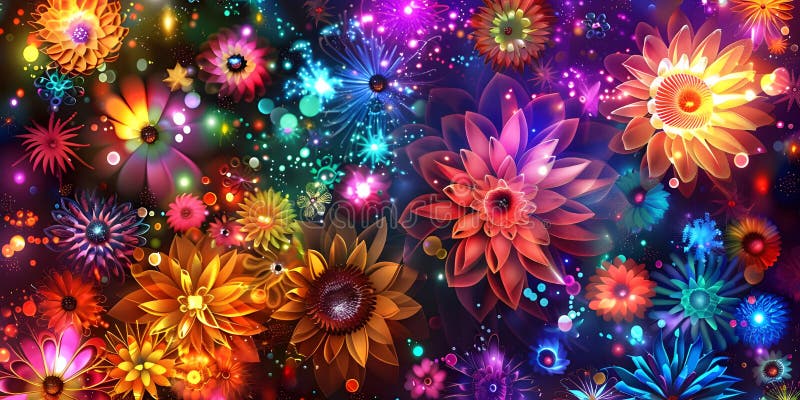 Vibrant Fireworks Display Scene, Colorful Firework Burst Backdrop ...