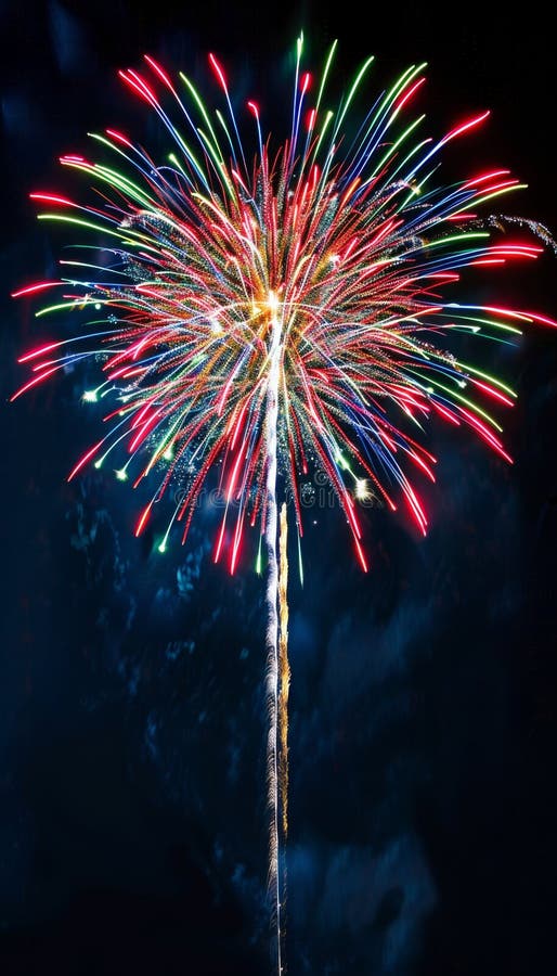 Vibrant Fireworks Illuminate a Blue Sky, Creating a Captivating and ...