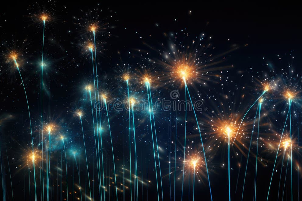 Vibrant Fireworks Illuminating Night Sky with Dazzling Array of Colors ...