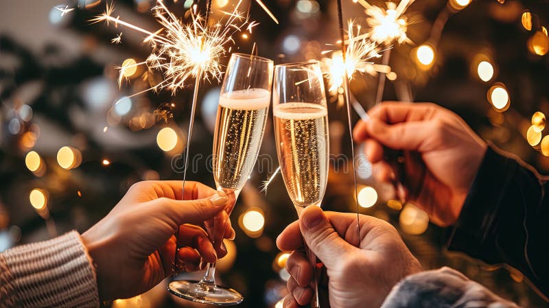 Vibrant Fireworks of Joyful New Year Celebration Stock Illustration ...