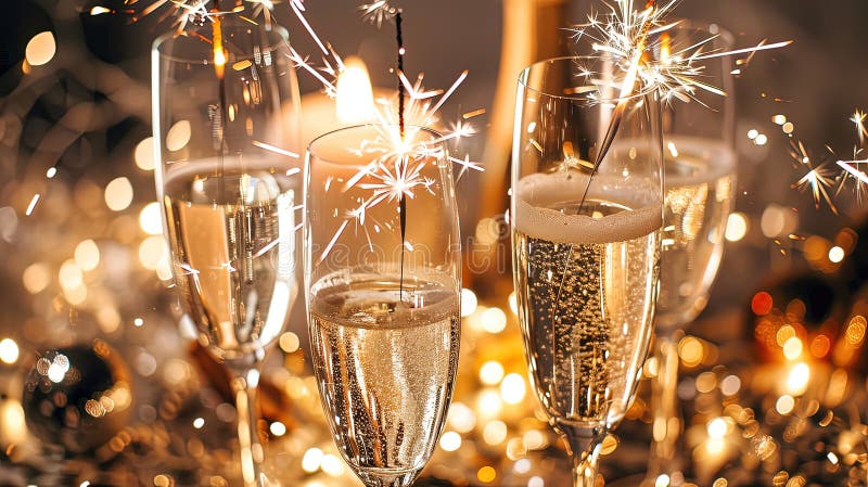 Vibrant Fireworks of Joyful New Year Celebration Stock Illustration ...