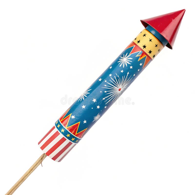 Fireworks Rocket Isolated on White Stock Illustration - Illustration of ...