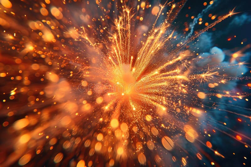 Vibrant Fireworks Spectacle Stock Illustration - Illustration of ...
