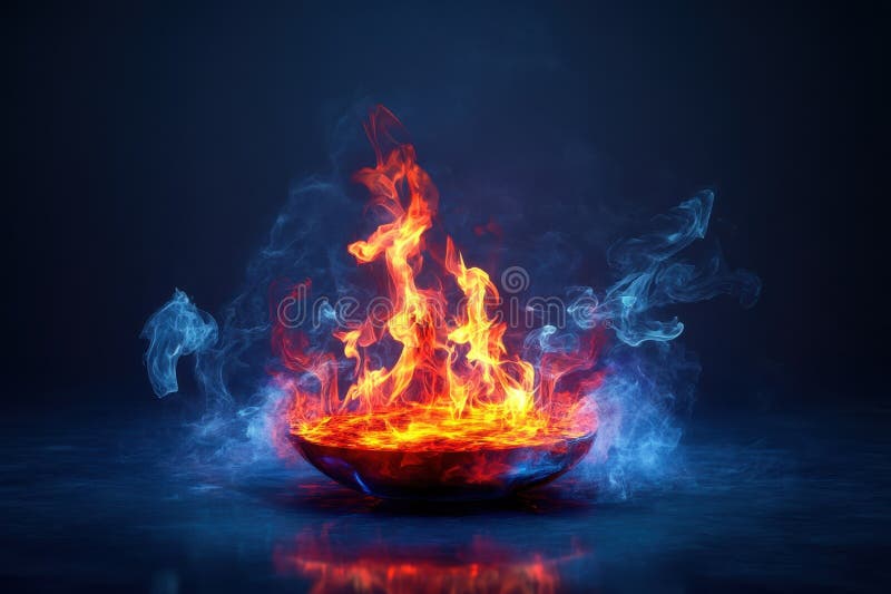 Vibrant Flames Dance in a Dark Setting, Creating Mesmerizing Visuals of ...