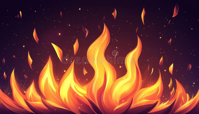 Vibrant Flames Dancing Against a Dark Background Create a Mesmerizing ...