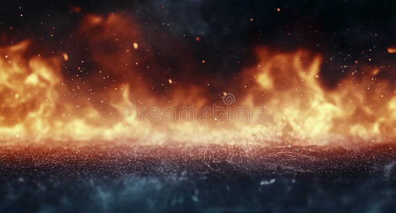 Vibrant Flames Intertwining with Dark, Moody Clouds in a Dramatic ...