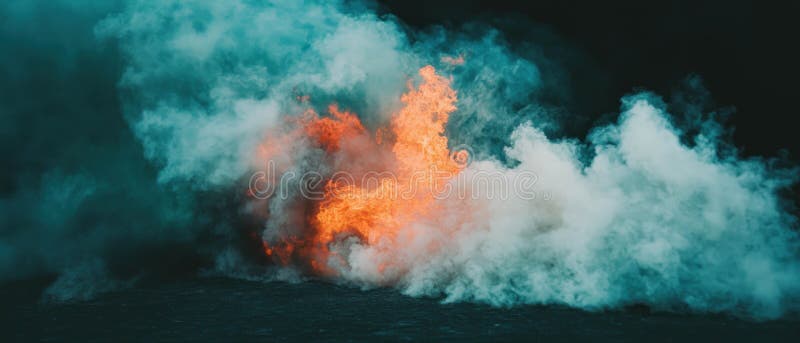 Vibrant Flames and Smoke Textures on a Dark Background in a Dynamic and ...