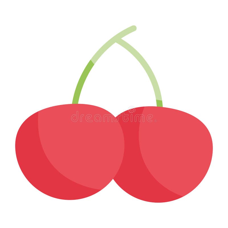 Vibrant Flat Design Cherry Fruit Vector Illustration Stock Illustration - Illustration of icon ...