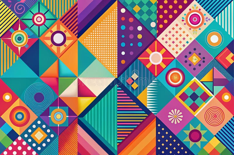 Vibrant Flat Design Elements a Collection of Colorful Geometric Shapes ...