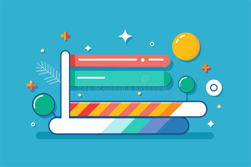 A Vibrant Flat Design Featuring Horizontal Loading Bars and Stylized ...