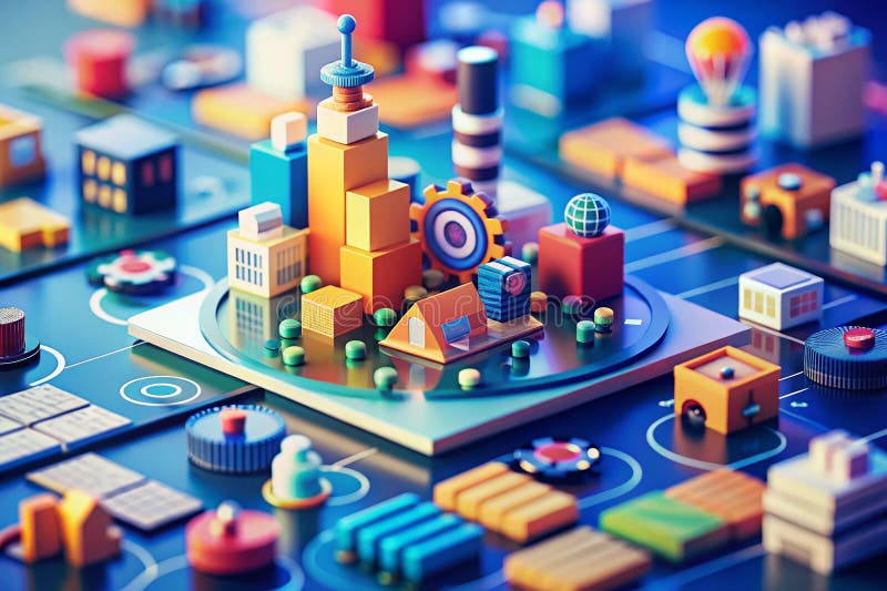 Vibrant Flat Design Icons for Business and Technology a Collection of ...