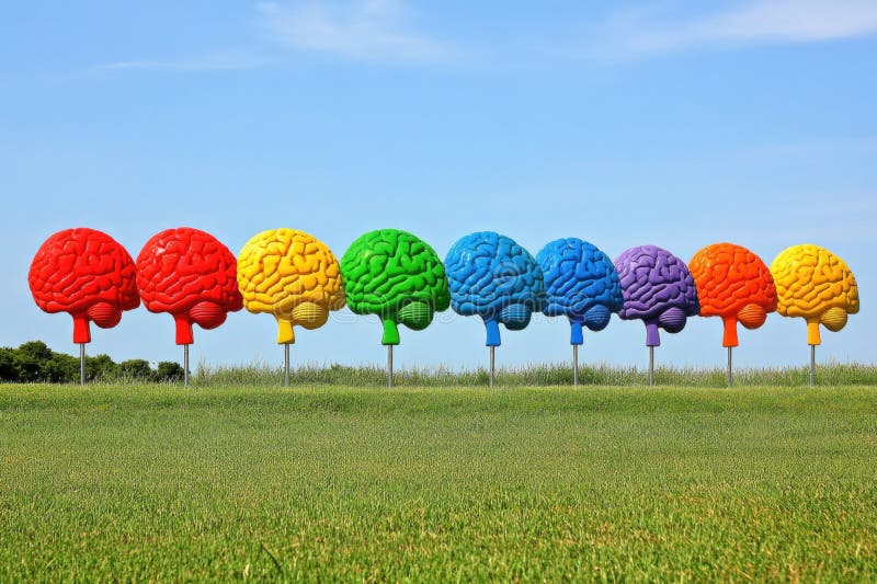 Vibrant Floating Brain Models Displayed Outdoors for Educational and ...