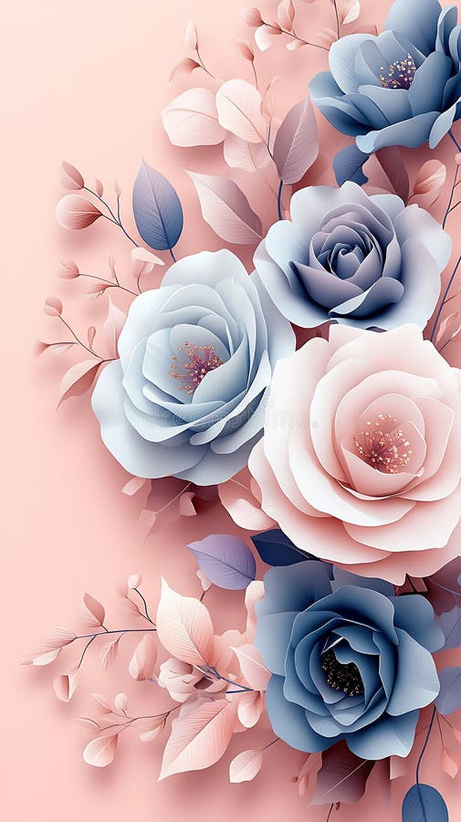 Vibrant Floral Design Background with Blooming Stock Illustration ...