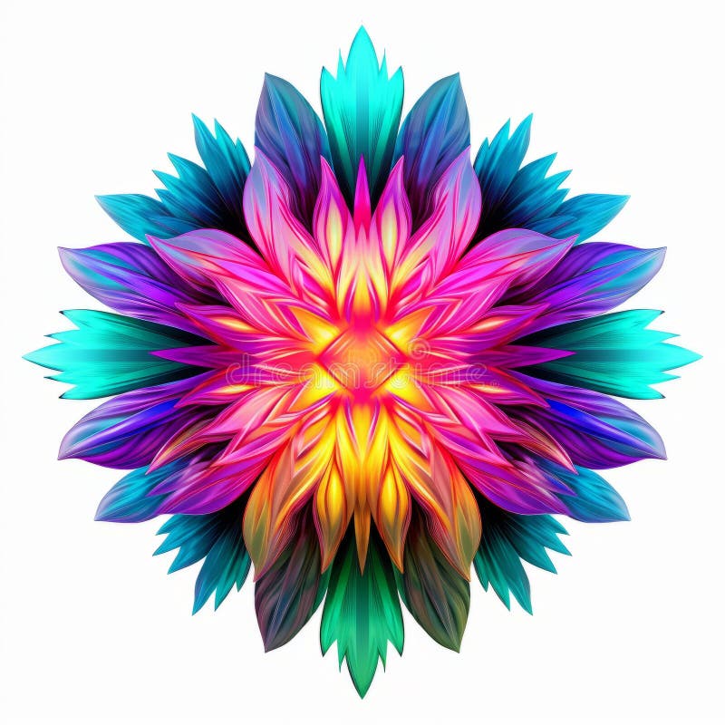 Vibrant Multilayered Floral Design on White Background Stock ...