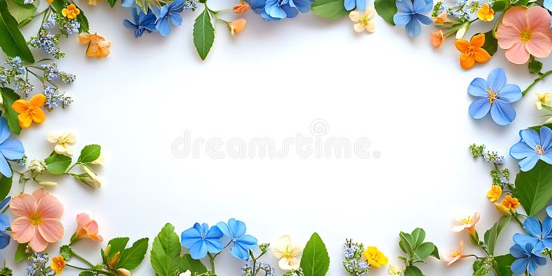 Vibrant Floral Frame Spring Blossom Background for Design Projects ...