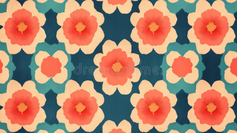 Vibrant Floral Pattern with Bold Colors for Textiles and Decor Stock ...