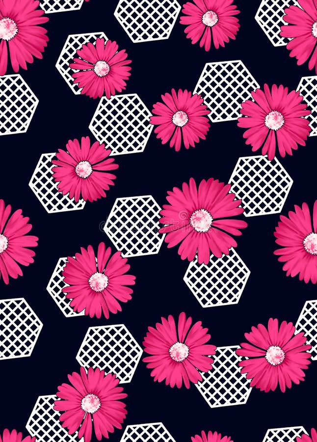 Vibrant Floral Pattern Repeat Illustration Stock Illustration ...