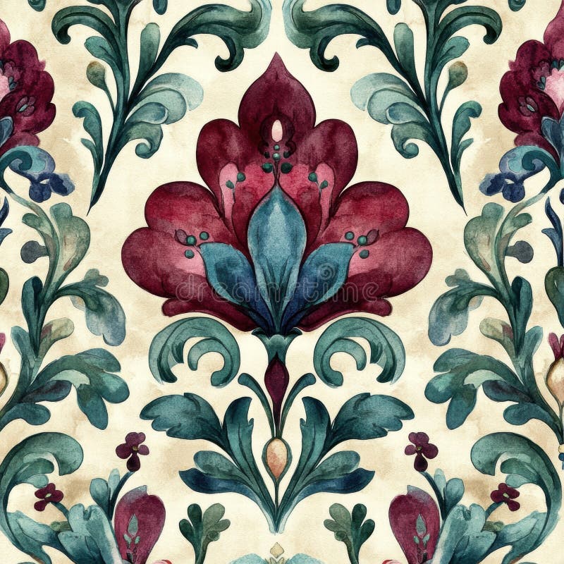 Vibrant Floral Pattern with Rich Colors for Design Use Stock ...