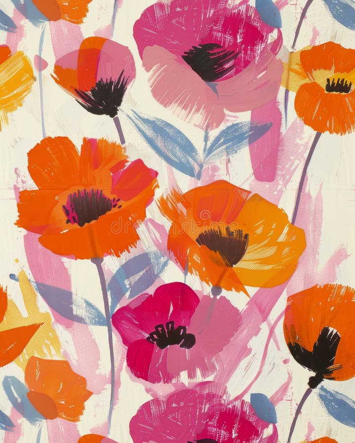 Vibrant Floral Pattern for Spring Decor Generative AI Stock ...