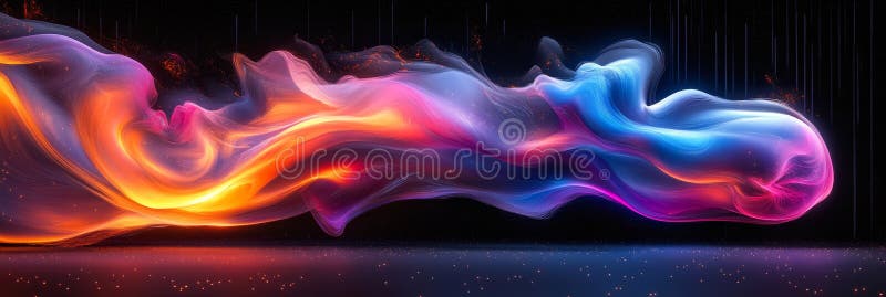 Vibrant Flow Abstract Design of Layered, Transparent Waves Merging from ...