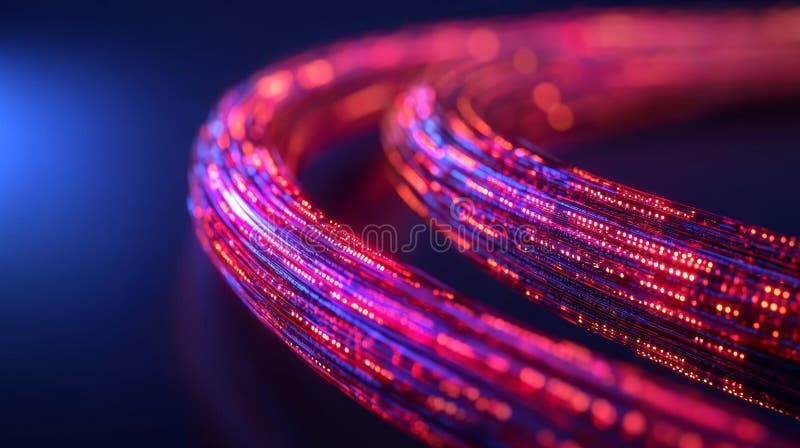 Vibrant Flow of Fiber Optic Cables in Motion Stock Illustration ...