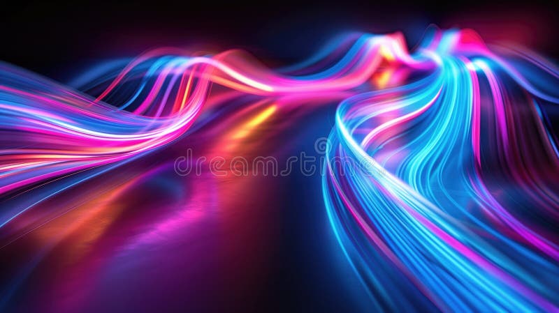 A Vibrant Flow of Neon Lights in Motion, Perfect for Dynamic ...