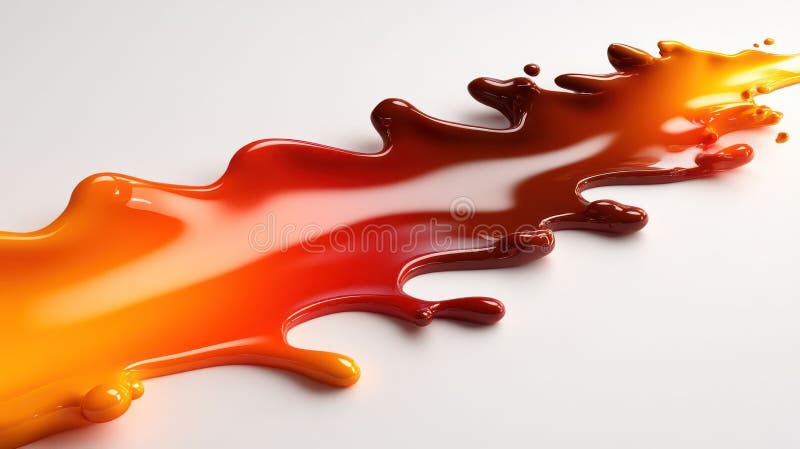 A Vibrant Flow of Orange and Red Liquid, Resembling Paint or Syrup, on ...