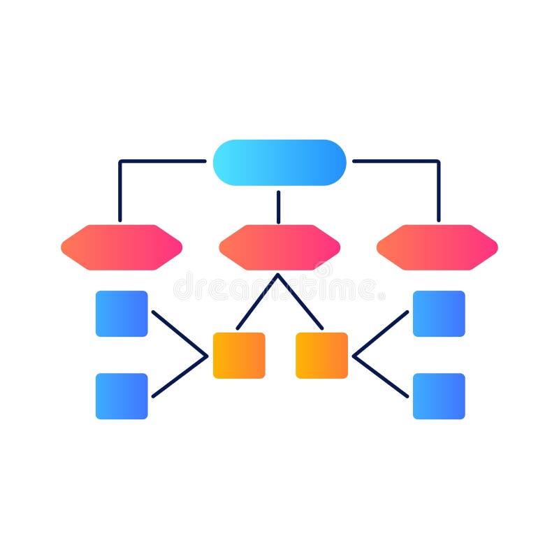 Vibrant Flowchart for Management Structure and Data Flow. Stock ...