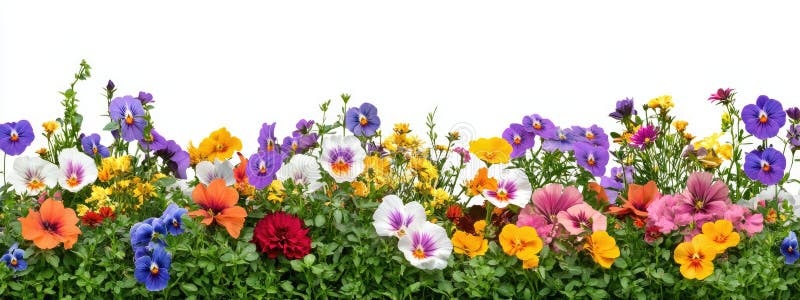 Rainbow Flower Border stock illustration. Illustration of outdoor ...