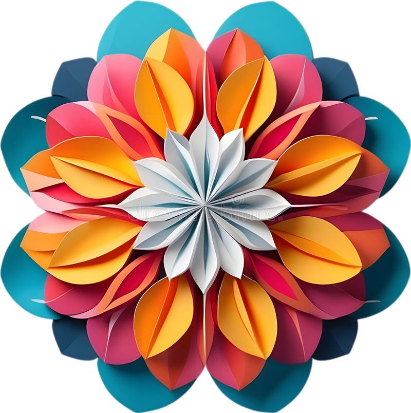 A Vibrant Flower Constructed from Overlapping Geometric Shapes. Stock ...