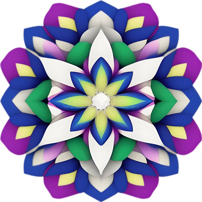 A Vibrant Flower Constructed from Overlapping Geometric Shapes. Stock ...