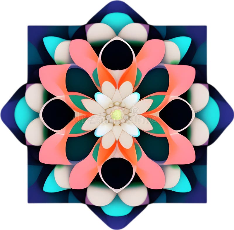 A Vibrant Flower Constructed from Overlapping Geometric Shapes. Stock ...
