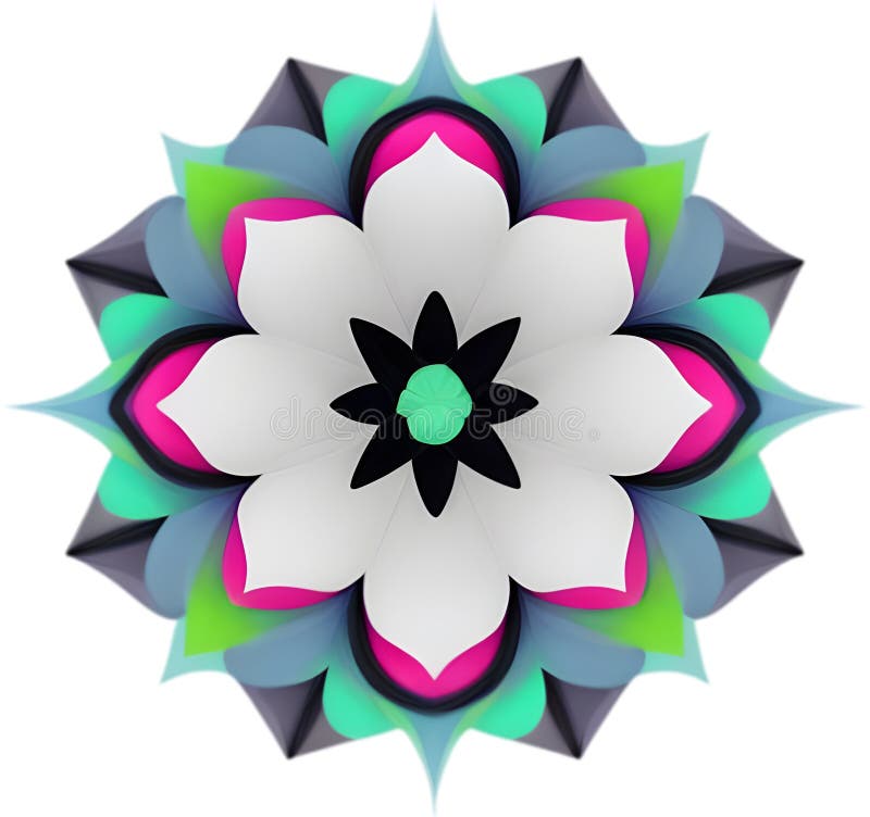 A Vibrant Flower Constructed from Overlapping Geometric Shapes. Stock ...