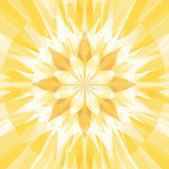 Bright Yellow Abstract Flower Design with Radiant Patterns and a ...