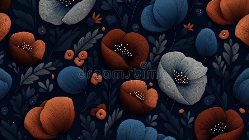 Vibrant Flowers in a Dimensional Arrangement are Positioned on a Blue ...